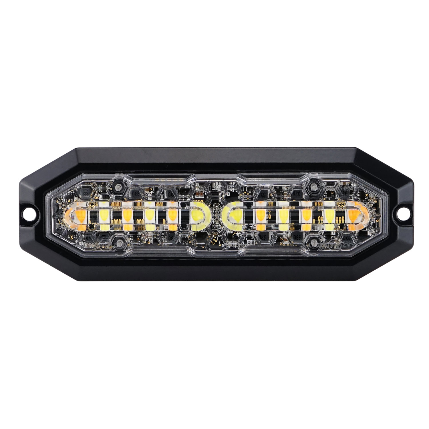 Strands lighthead 12 LED, 12-24V DC, 20W,Amber & White LED, clear lens ...