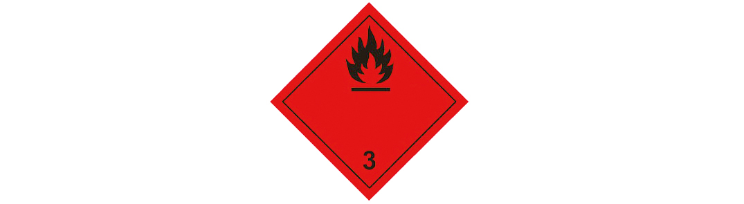 ADR label "Inflammable sub.",300x300mm "3" - Strands