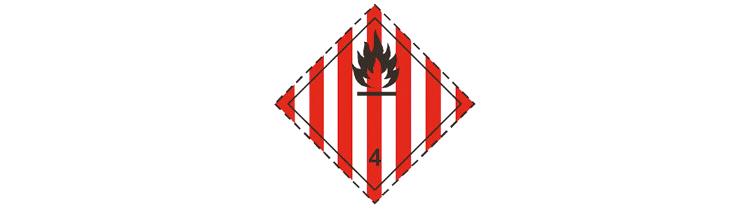 ADR label "Inflammable solid",300x300mm "4" - Strands