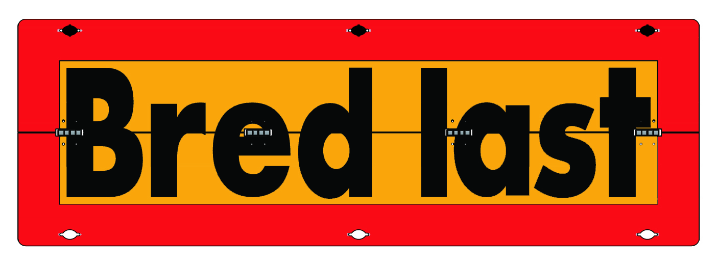 wide load sign 900x300x2mm - Strands